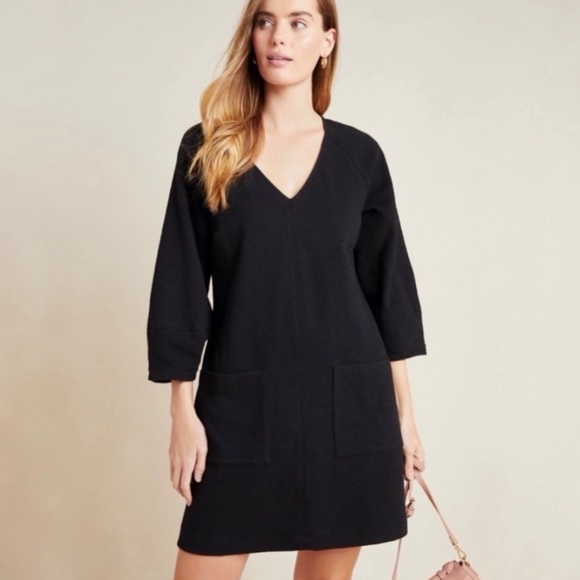 Maeve | Dresses | Anthro Maeve Angelika Black Crepe Shift Dress | Poshmark
